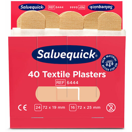 SALVEQUICK 6444 textile plasters , 2 sizes (6 x 40 pcs) | Klium
