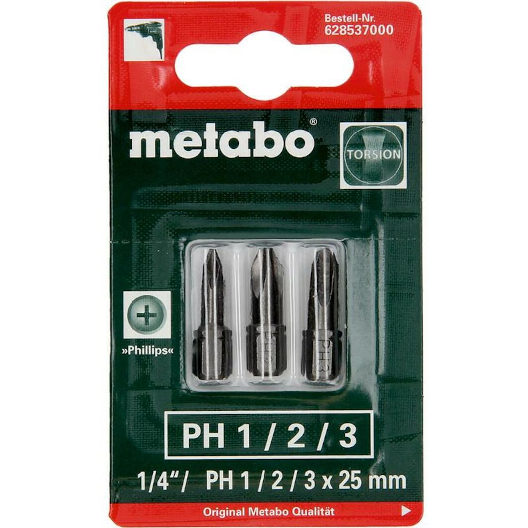 METABO 628537000 bitset Phillips PH 1/ 2 / 3 torsie 3-delig | Klium
