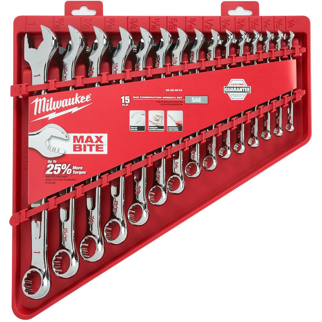MILWAUKEE 4932464996 Max Bite ratelsteeksleutelset inch maten 15-delig ...