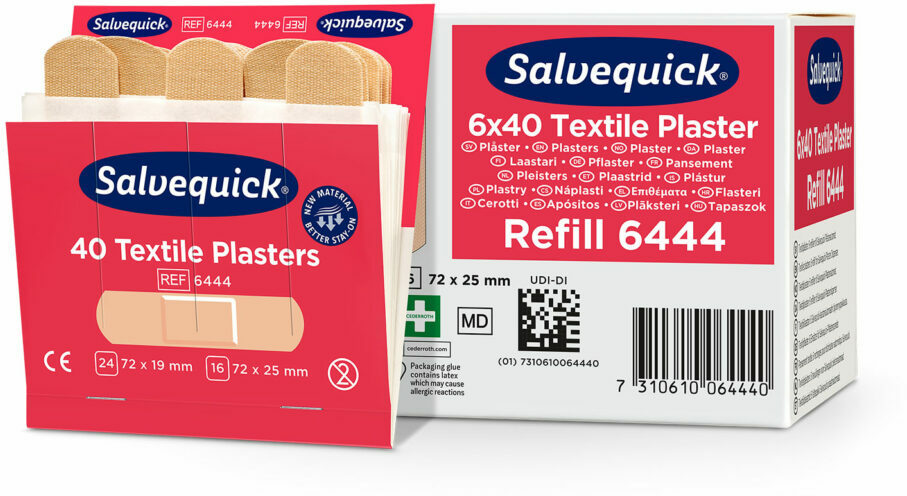 SALVEQUICK 6444 textile plasters , 2 sizes (6 x 40 pcs) | Klium