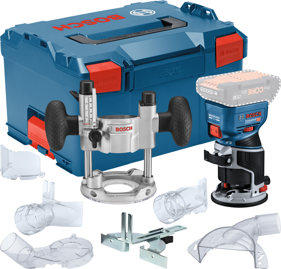 BOSCH GKF 18V-8 accu-kantenfrees met invaleenheid in L-BOXX 238 (zonder ...