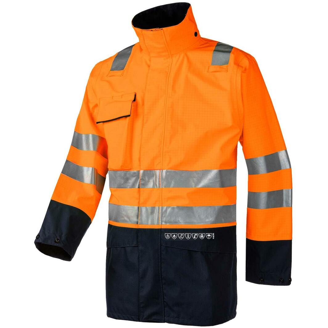 SIOEN 7329 Kaldvik signalisation rain parka with ARC protection fluo ...