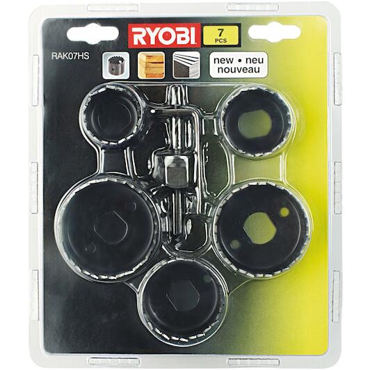RYOBI RAK07HS hole saw set 32-54mm (incl. mandrel and Allen key) 7 ...