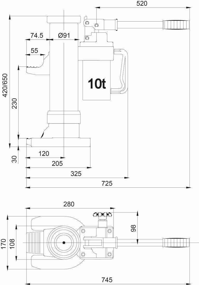 REMA RMH-100 hydraulic machine lifter 10 tonnes - 1800100 | Klium