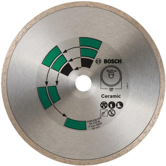 BOSCH 2609256418 diamond cutting disc for tiles ceramic 230mm 22.23mm ...