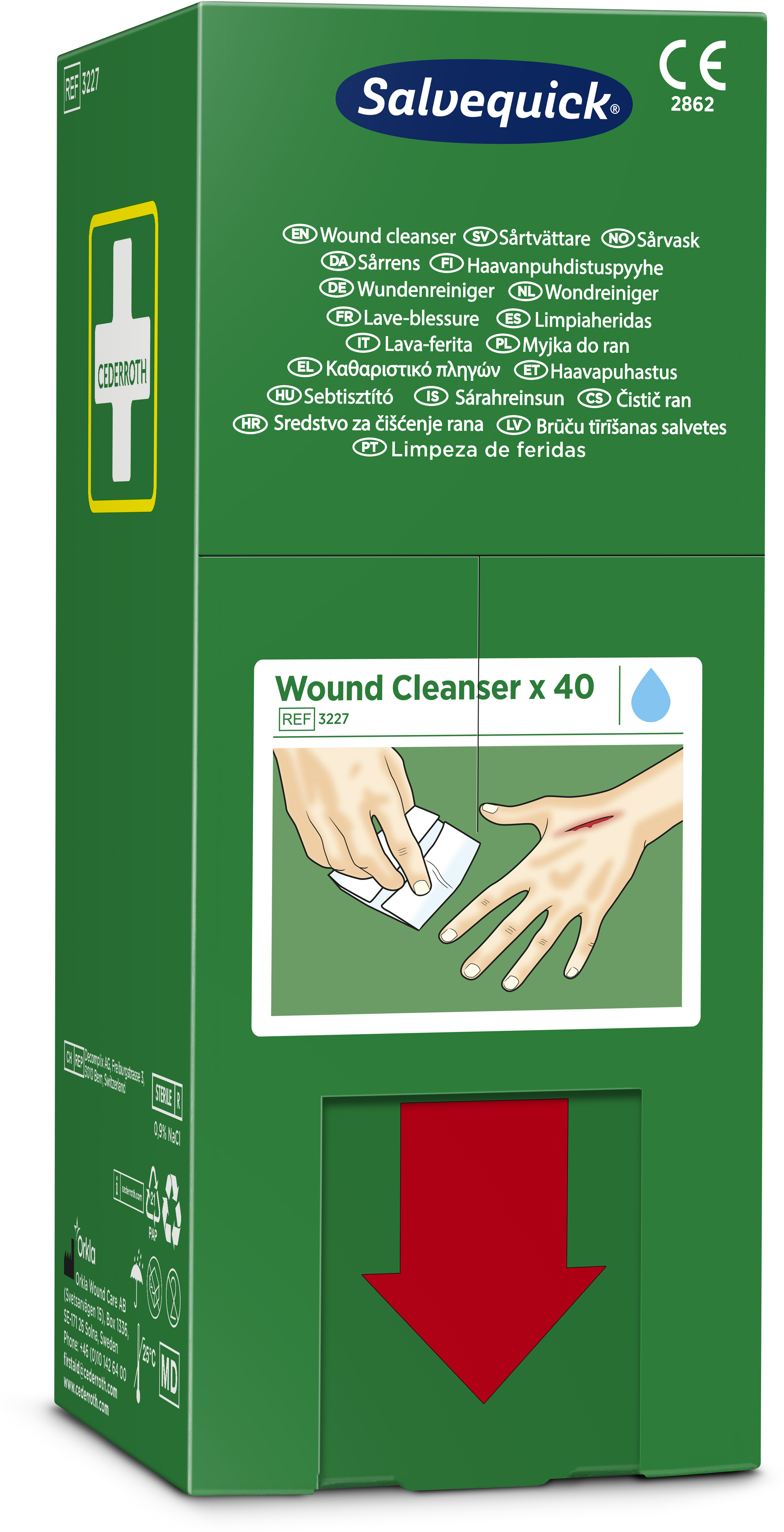 SALVEQUICK 3227 disinfecting wound cleansing wipes, individually packed ...