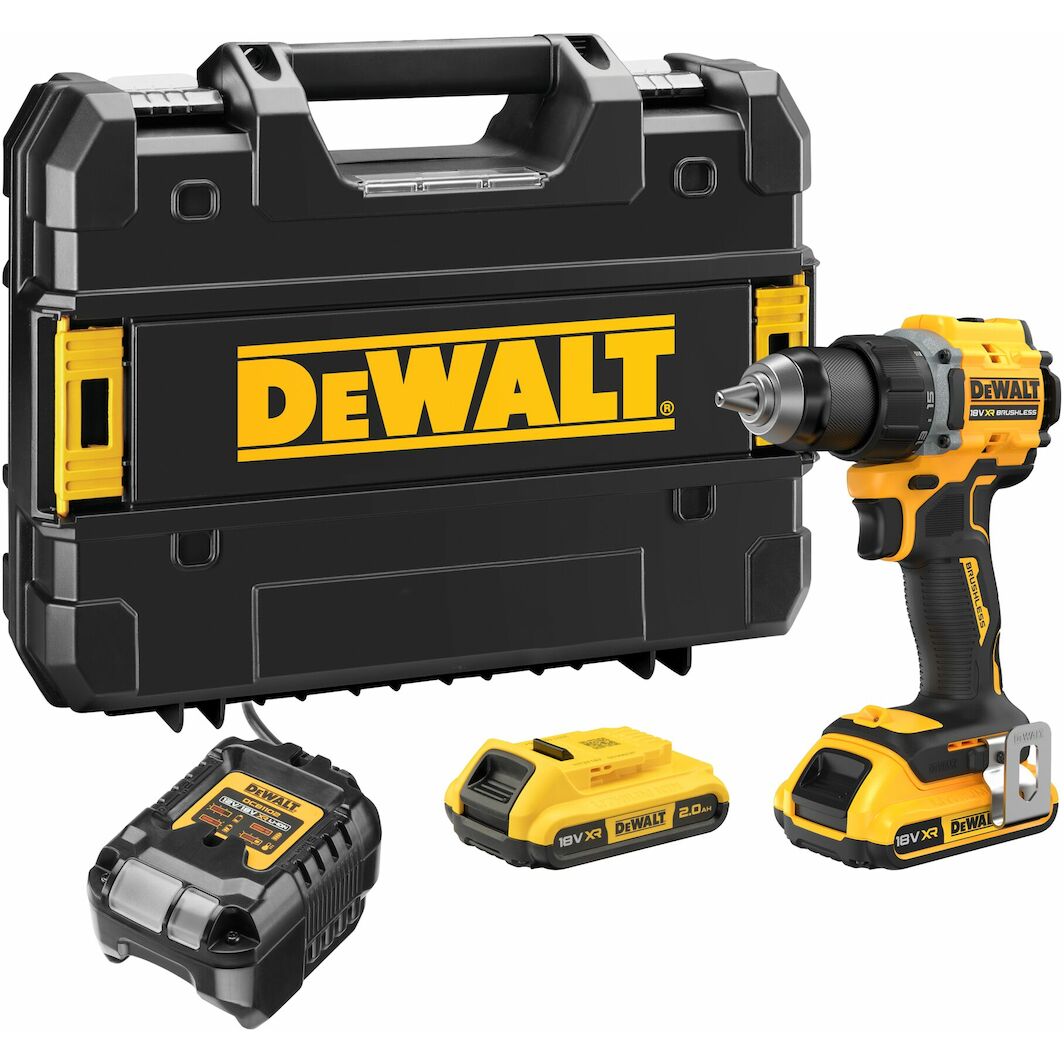 DEWALT DCD794D2T-QW 18V XR Brushless compacte accu-schroefboormachine in TSTAK (2x 2,0Ah accu ...