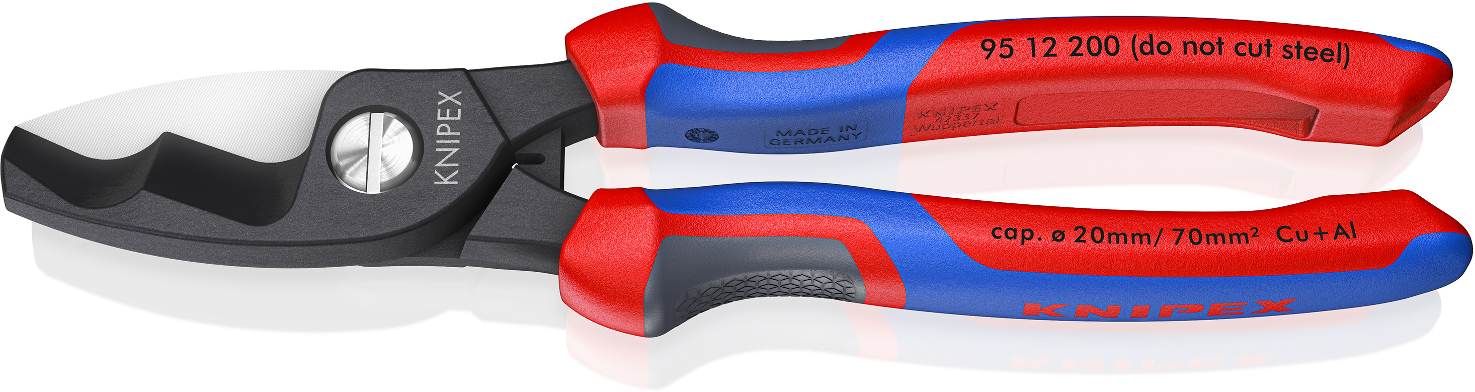 KNIPEX 95 12 200 coupe-câble à double tranchant avec poignées confort ...