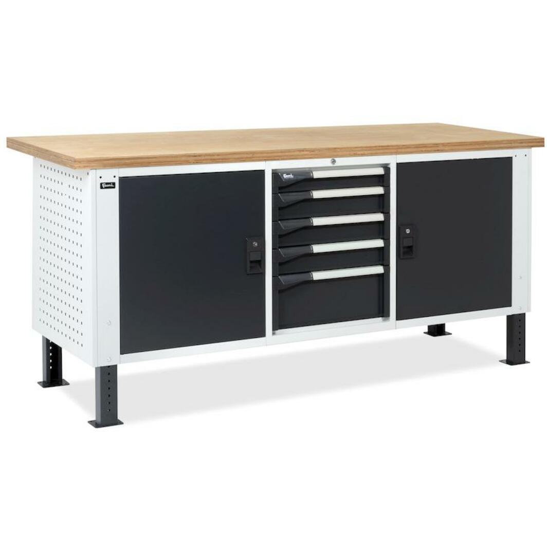 FAMI WORKMASTER BR workbench plywood top 40 mm 2000x750x1115 mm light ...