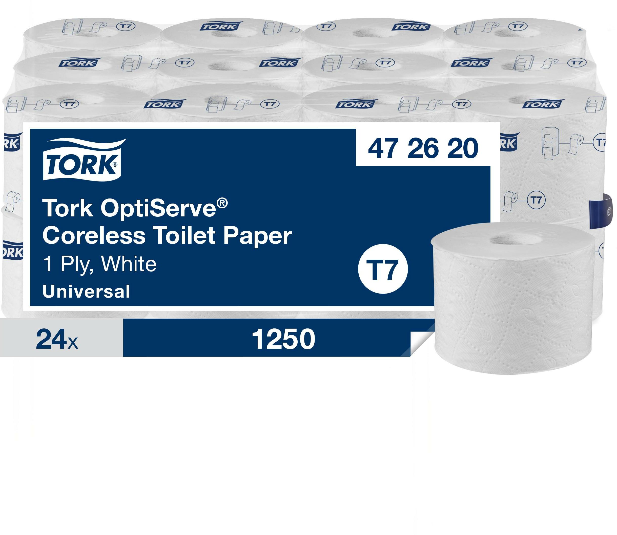 TORK 472620 OptiServe tubeless toilet paper white, T7 | Klium
