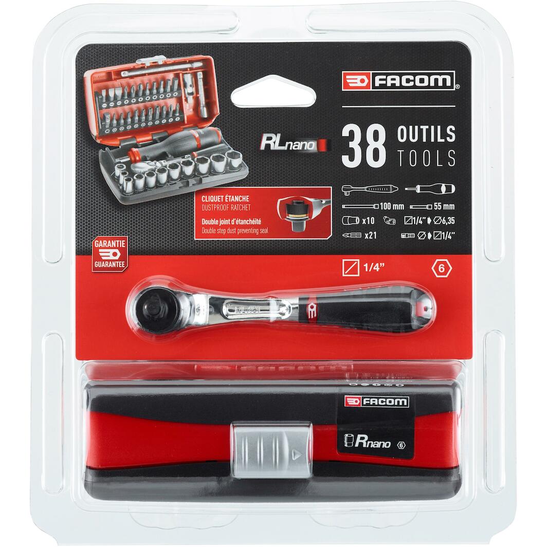 FACOM RL.NANO1 ratchet RL.161 with ultra compact socket set metric ...