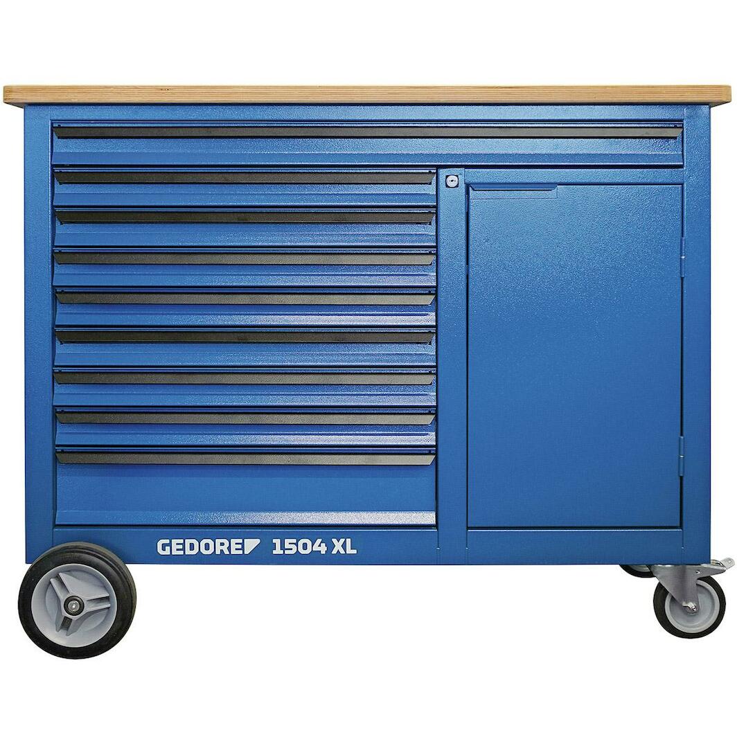 GEDORE 1504 XL-S-306 AGRAR verrijdbare werkbank blauw met 9 laden ...