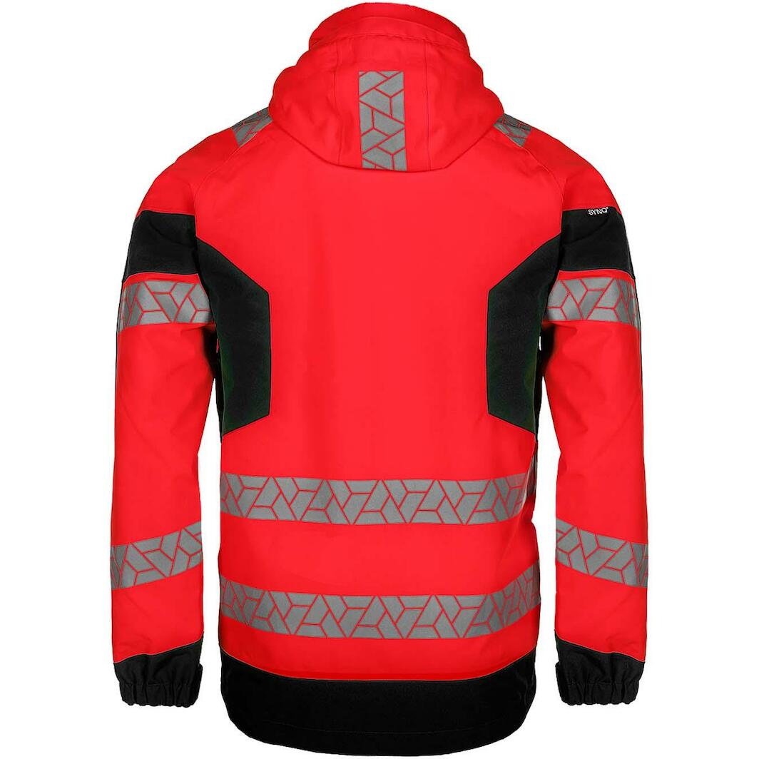 SYNQ JACKLIGHT 705W high-vis regenjas (fluo-rood/zwart ...