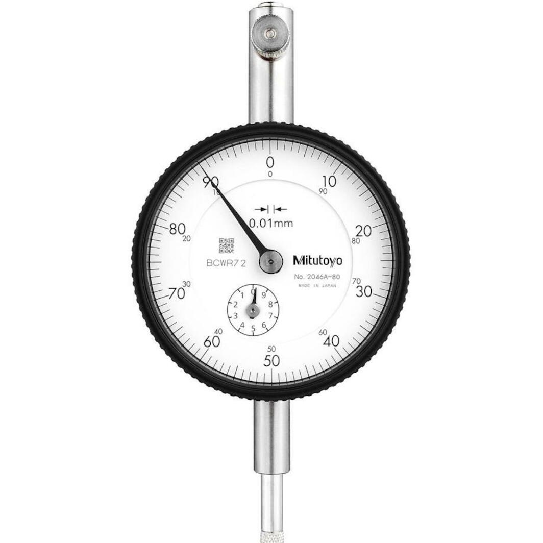 MITUTOYO 2046A-80 Dial indicator with fixture, ISO version, peak hold ...