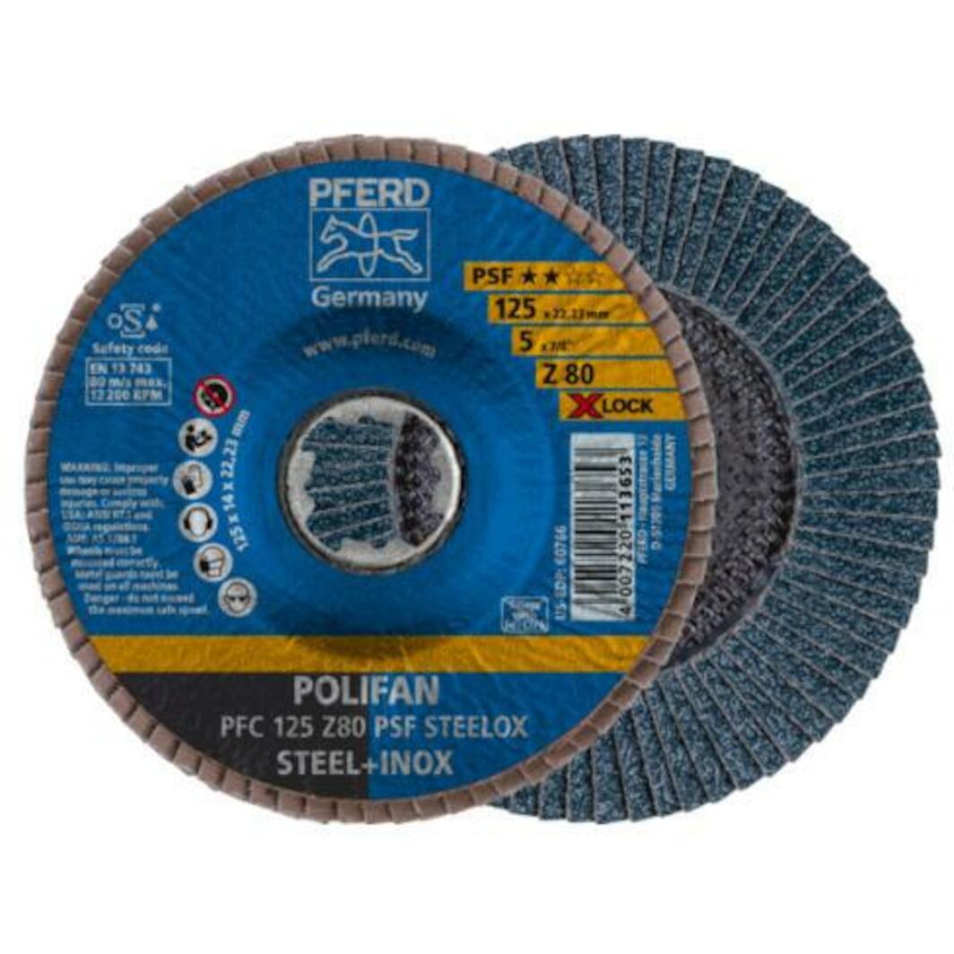 PFERD PFC 125 Z 80 PSF STEELOX/X-LOCK POLIFAN lamellenschijf 125mm ...