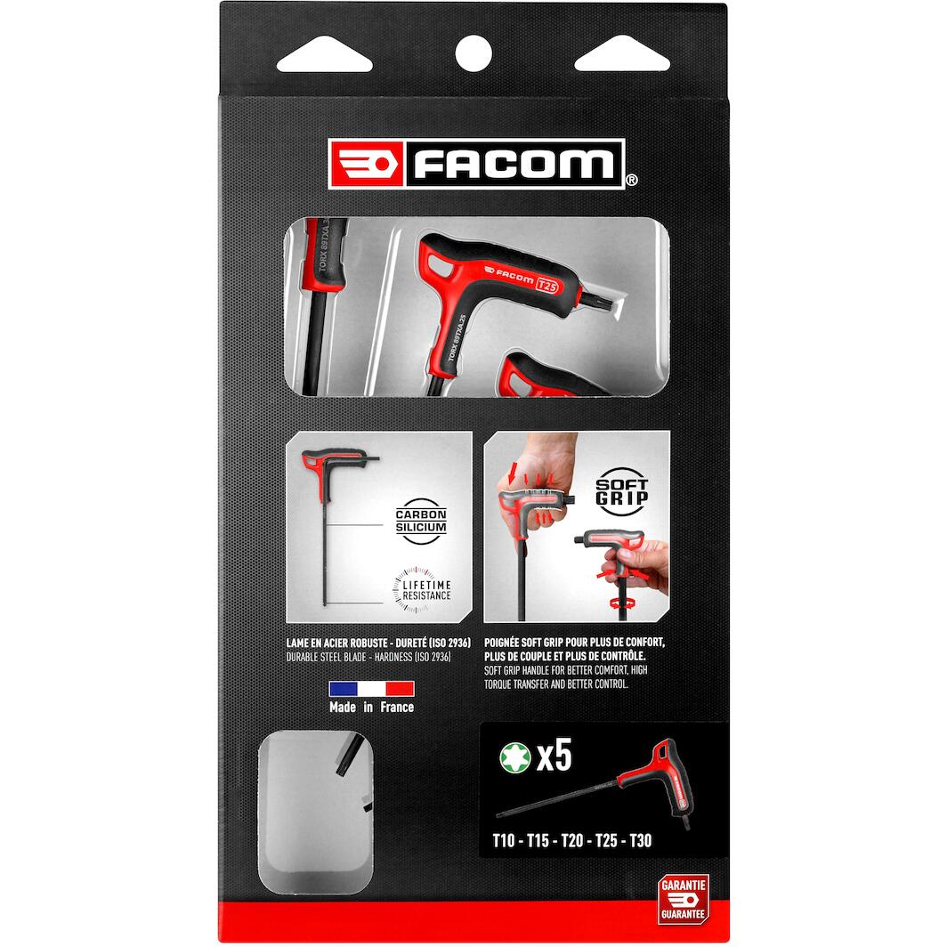 FACOM 89TXA.PB Torx sleutelset met T-greep T10-15-20-25-30 - 5-delig ...