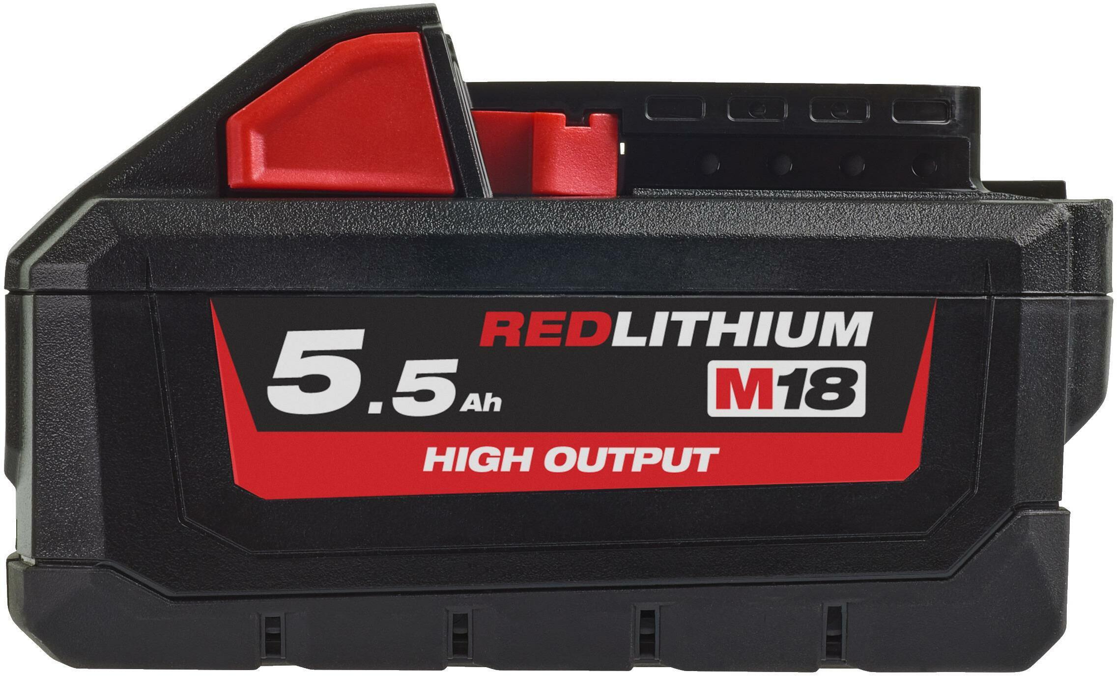 MILWAUKEE M18 HB5.5 High Output accu 18V 5,5Ah - 4932464712 | Klium