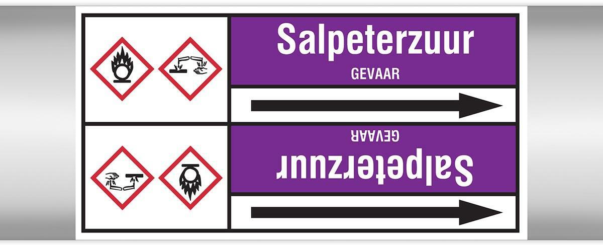 BRADY N006844 leidingmerker voor salpeterzuur, met pictogram 33 m x 127 ...